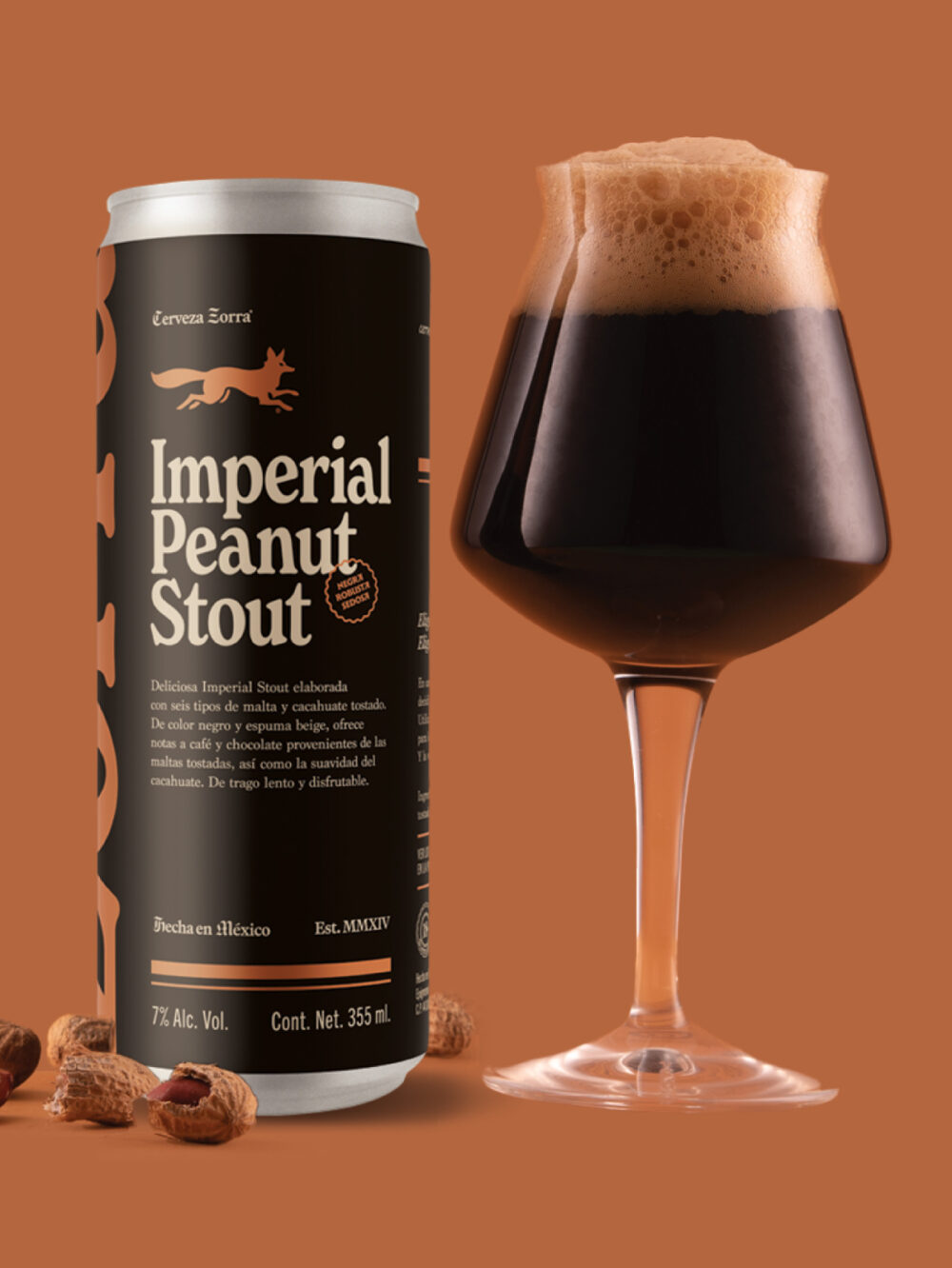 12 pack Imperial Peanut Stout – Cerveza Zorra